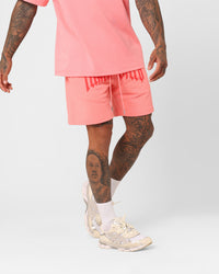 Fallen Breed Puff Logo Zip Sweat Shorts Pink/Red | Culture Kings