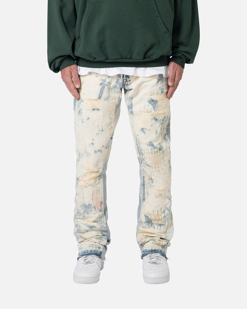 MNML B506 Bleached Flare Denim Jeans Blue | Culture Kings
