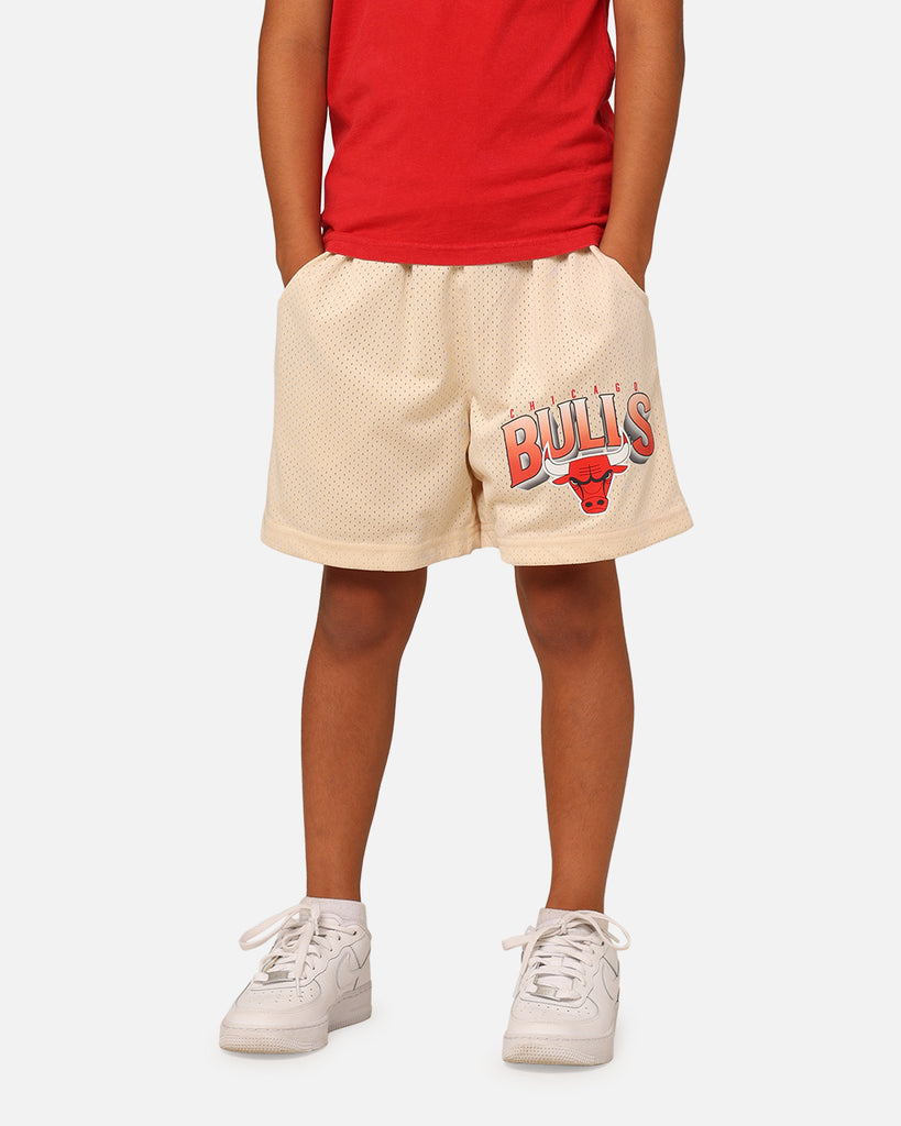 NBA Kids' Chicago Bulls Newark Mesh Shorts Light Oat | Culture Kings