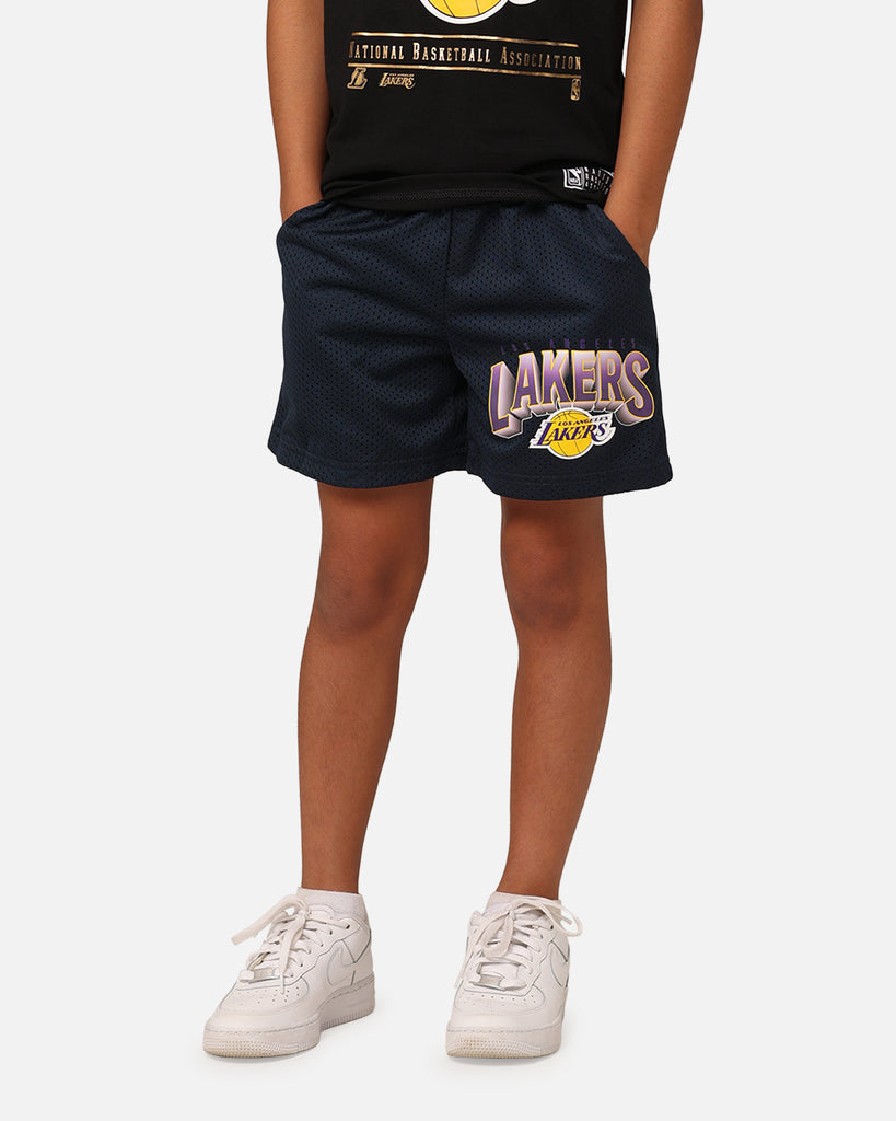 NBA Kids' Los Angeles Lakers Newark Mesh Shorts Navy | Culture Kings
