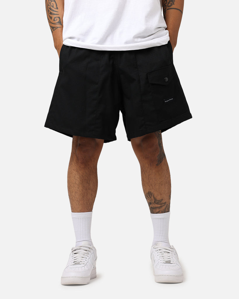 Raised By Wolves Barbarian Ripstop Camp Shorts Black | Culture Kings