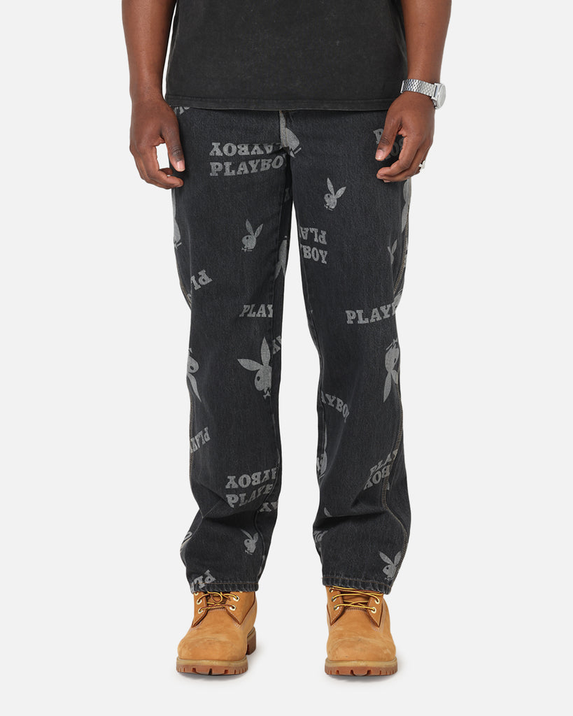 Playboy Mess Denim Jeans Washed Black | Culture Kings