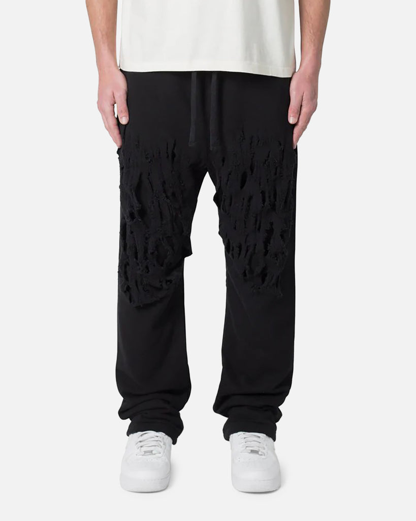 MNML Shred Layered Baggy Sweatpants Black | Culture Kings