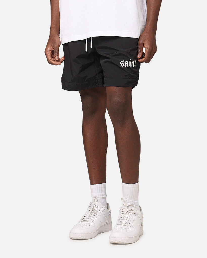 Saint Morta Gothic Nylon Shorts Black | Culture Kings