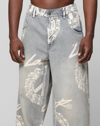 Loiter Peace Baggy Jeans Light Blue | Culture Kings