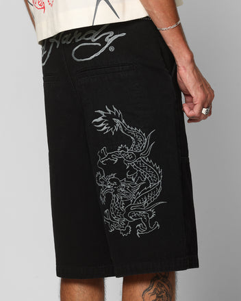 Ed Hardy Dragon Jorts Black | Culture Kings