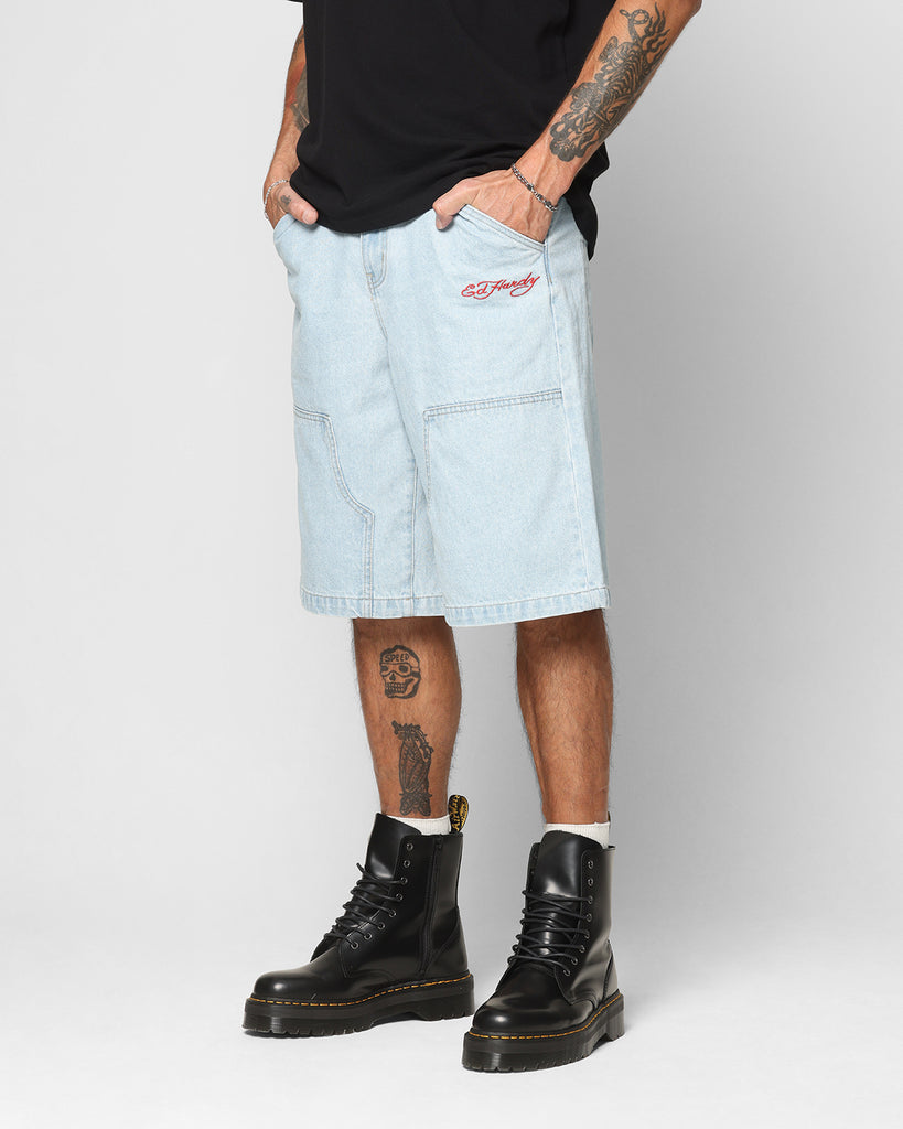 Ed Hardy Dragon Jorts Light Blue | Culture Kings