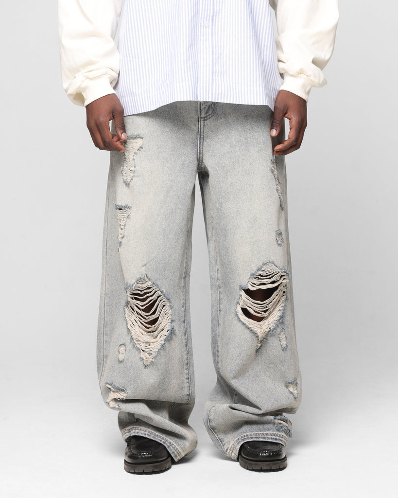 Loiter Star Layered Distressed Jeans Washed Blue | Culture Kings