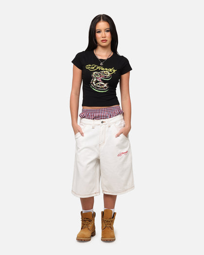 Ed Hardy Tiger Jorts Off White | Culture Kings