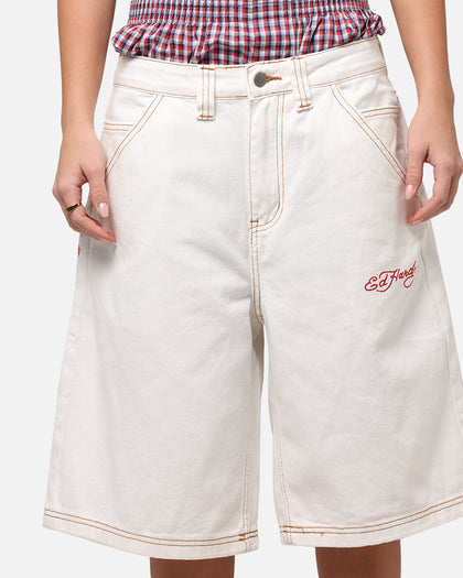 Ed Hardy Tiger Jorts Off White | Culture Kings