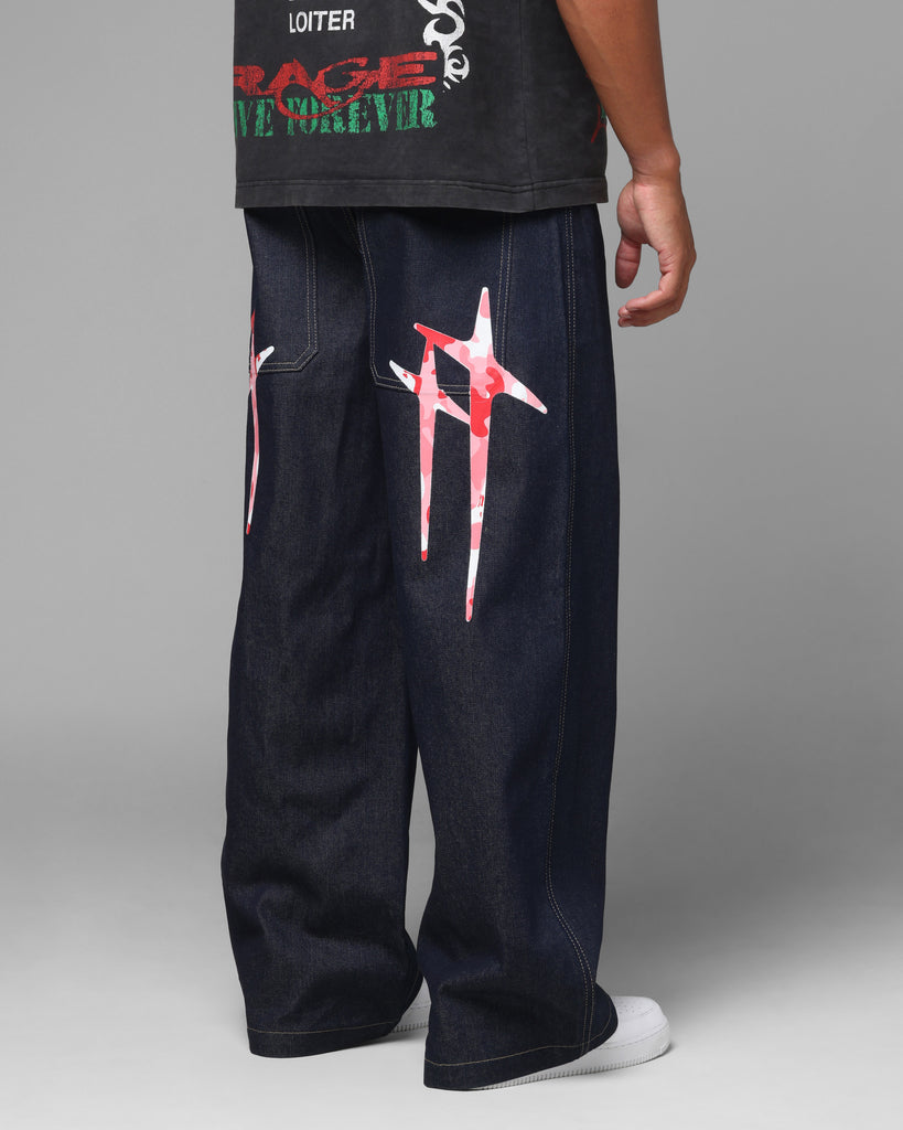 Loiter Star Born Jeans Indigo/Pink | Culture Kings