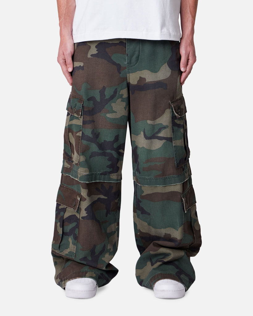MNML Rave Distressed Cargo Pants Distressed Camo | Culture Kings