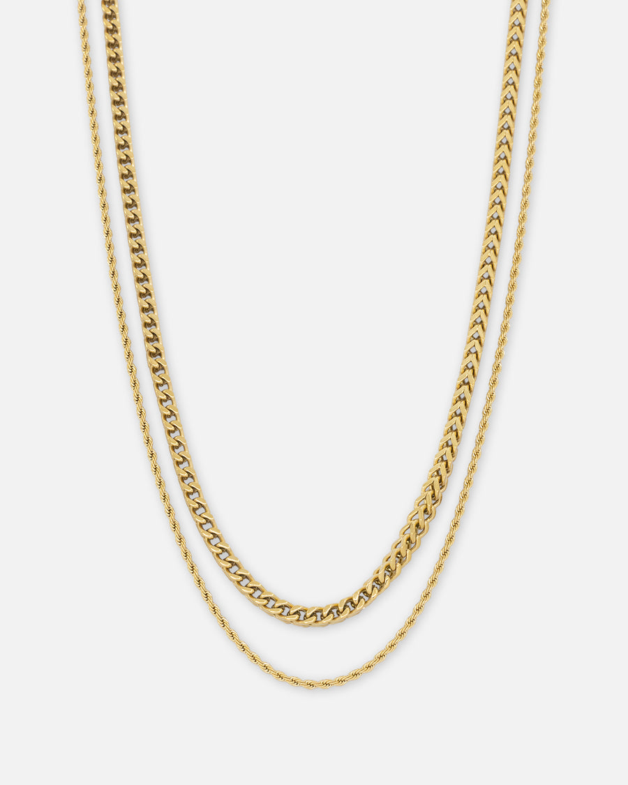 NXS Franco Rope Chain Set Gold | Culture Kings