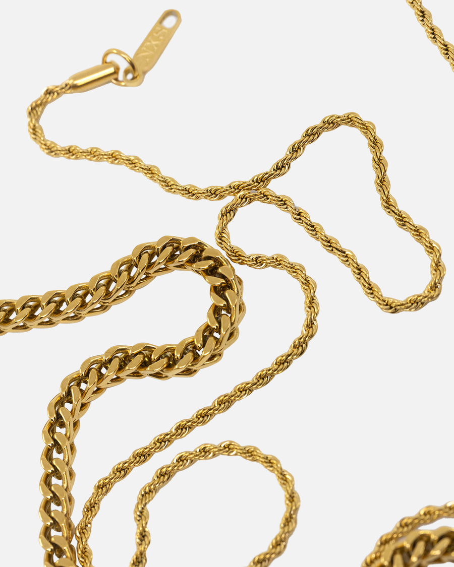 NXS Franco Rope Chain Set Gold | Culture Kings