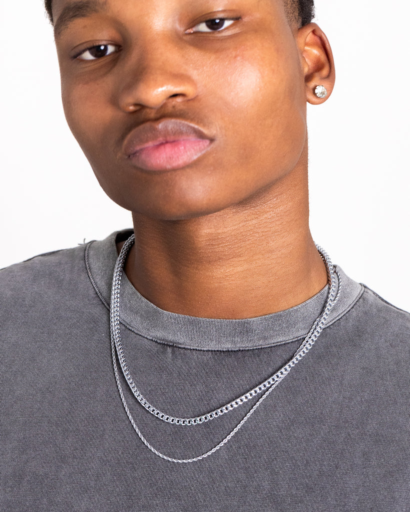 NXS Franco Rope Chain Set White Gold | Culture Kings