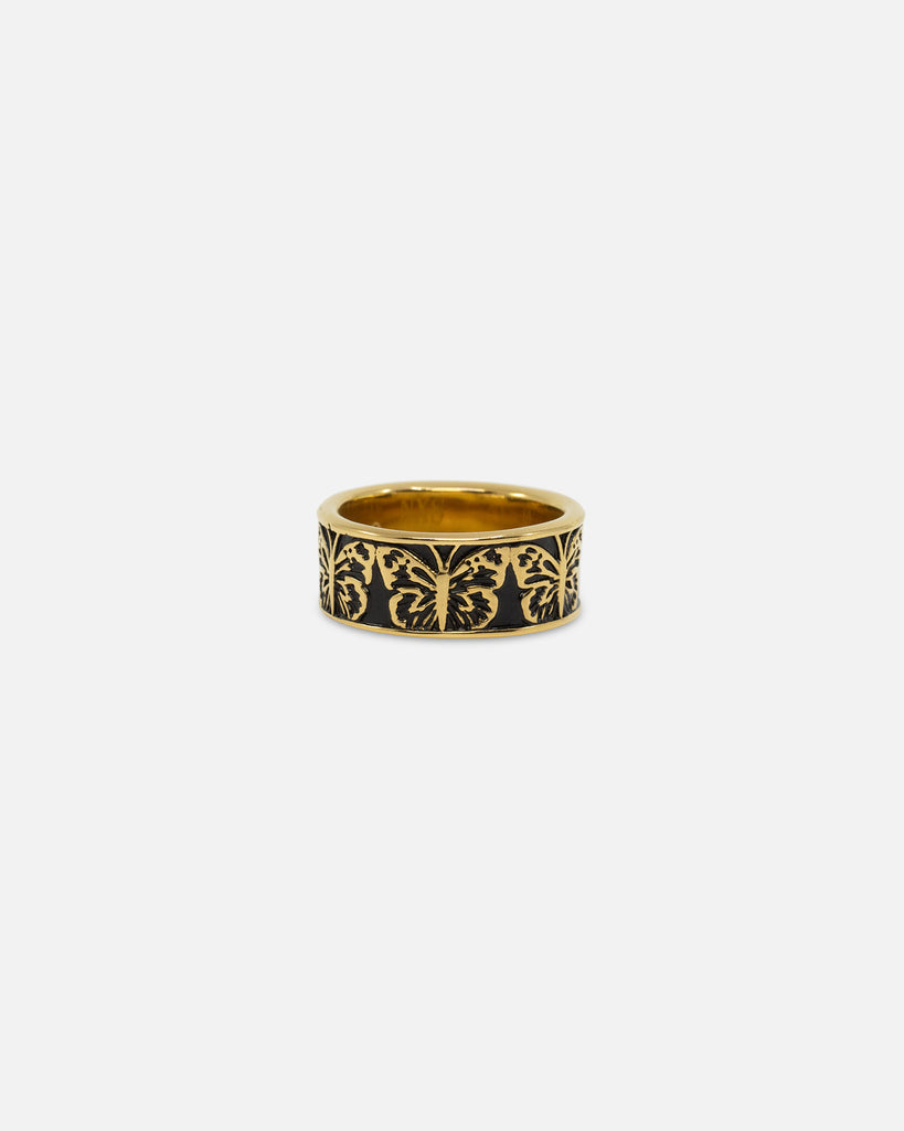 NXS Butterfly Band Ring Gold/Black | Culture Kings