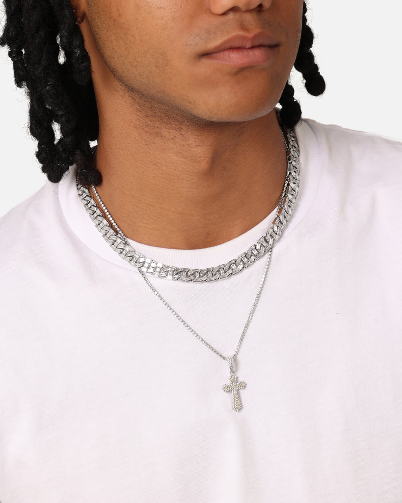 Saint Morta Baguette Interlink Chain Iced White Gold | Culture Kings