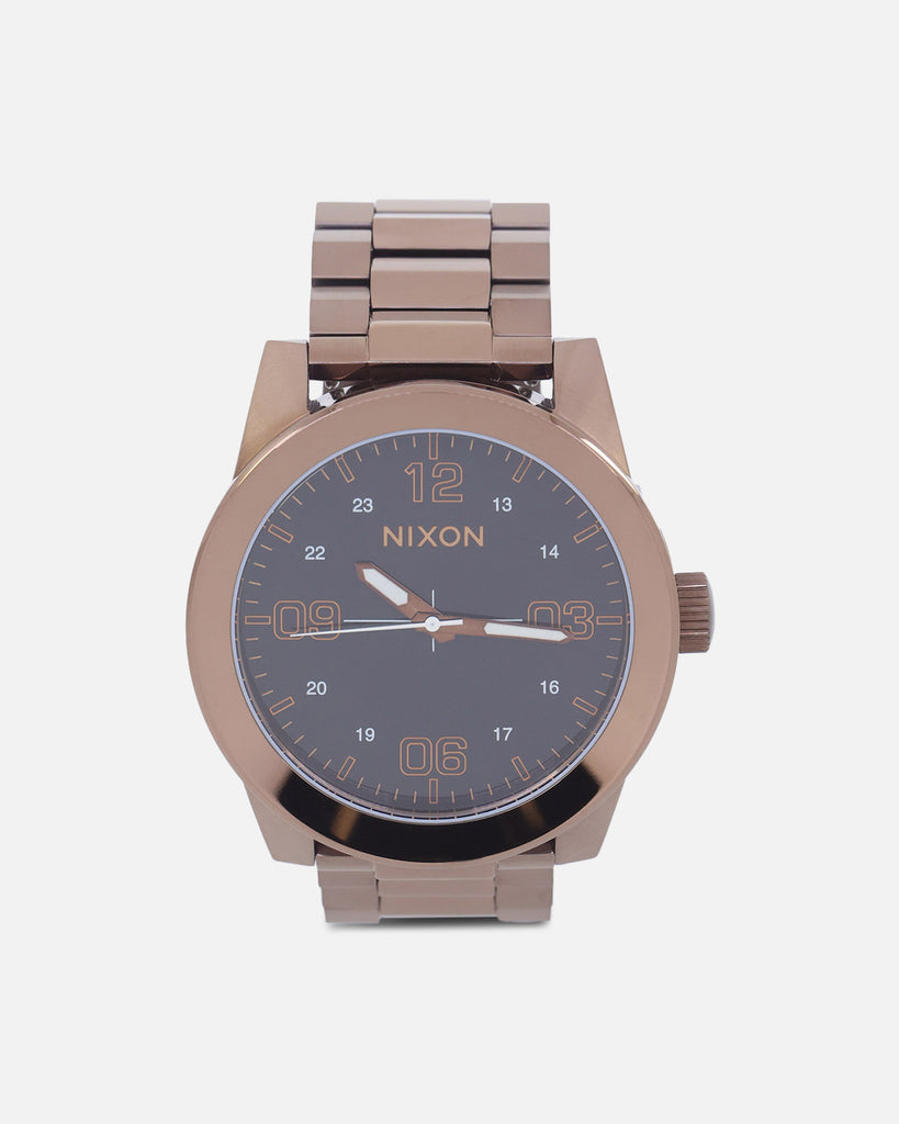 Nixon Corporal Stainless Steel Watch Chocolate/Dark Roast Brown ...