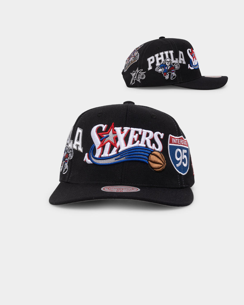 Mitchell & Ness Philadelphia 76ers 'Highway' Pro Crown Snapback Black ...