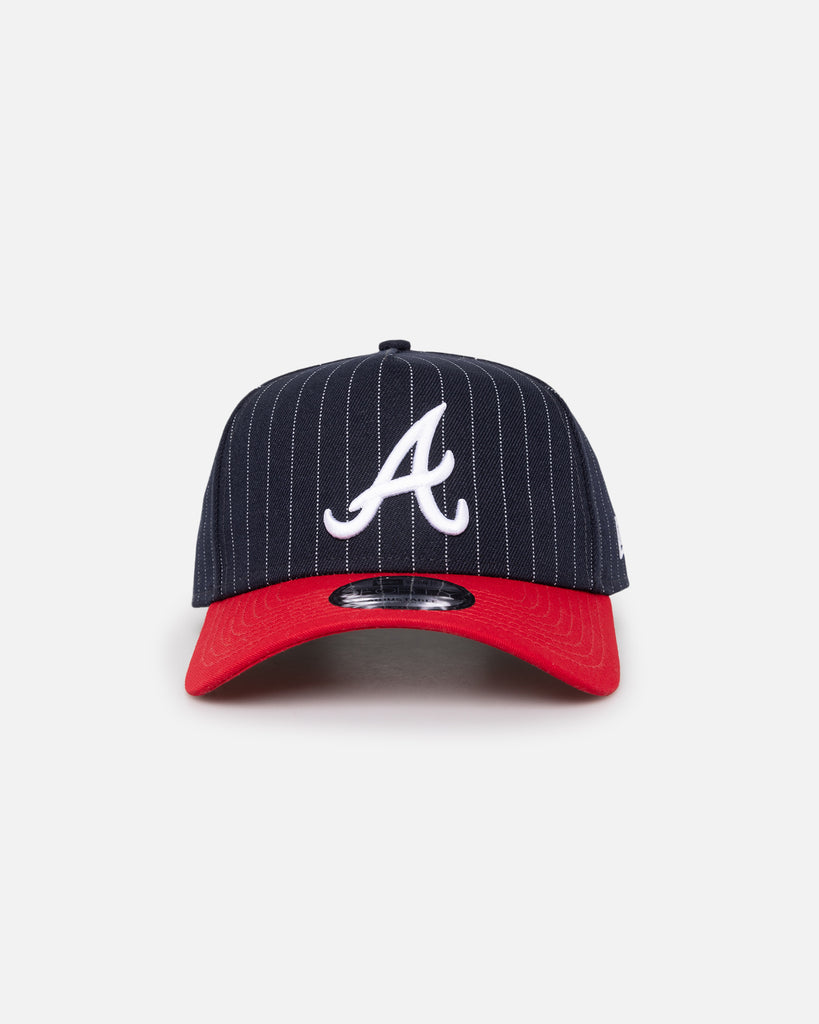 New Era Atlanta Braves '2-Tone Pinstripe' 9FORTY A-Frame Snapback Pins ...