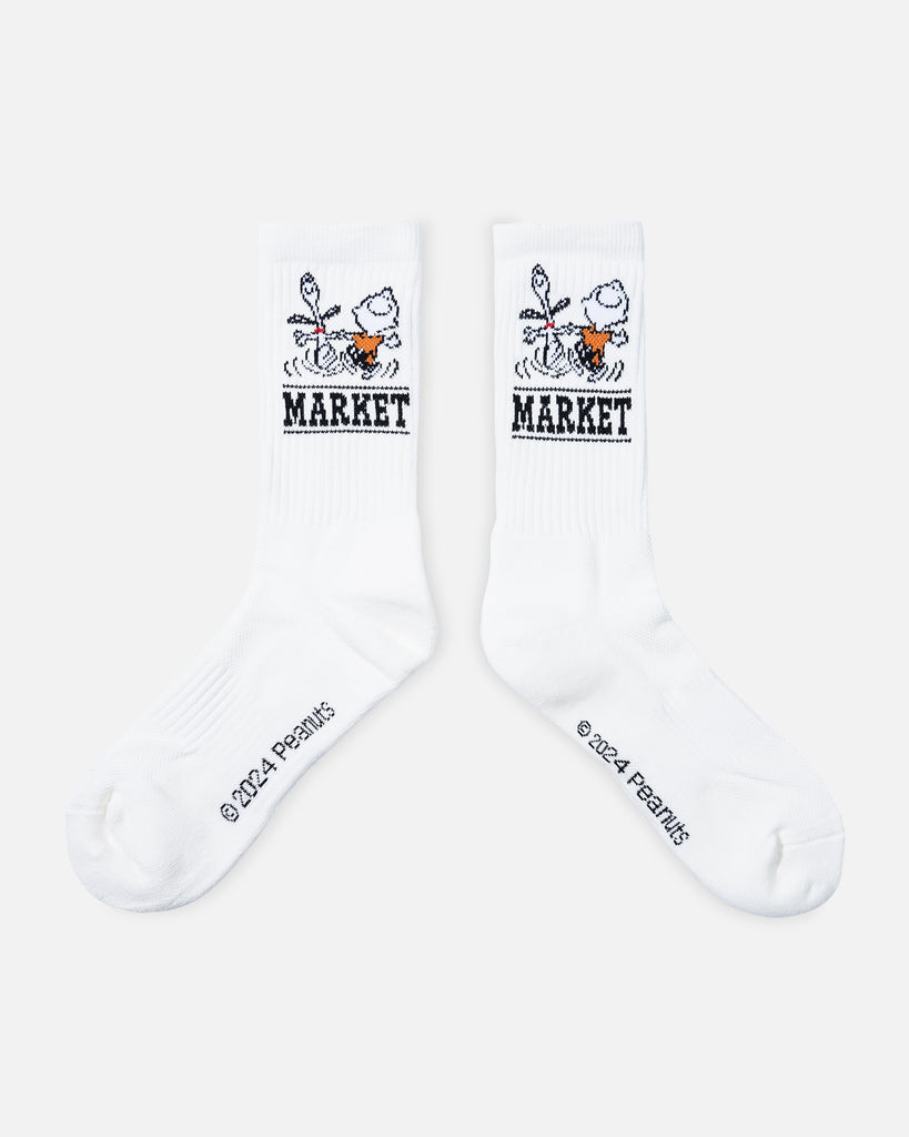 Market Peanuts Snoopy Charlie Dance Socks Ecru | Culture Kings
