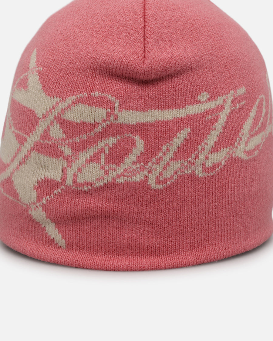 Loiter Hybrid Skull Knit Beanie Pink | Culture Kings
