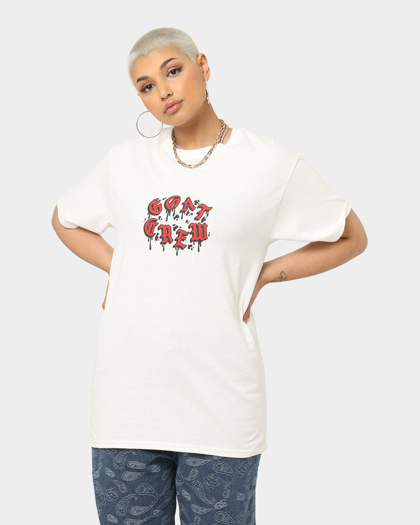 Goat Crew Drip Logo T-Shirt White/Red | Culture Kings