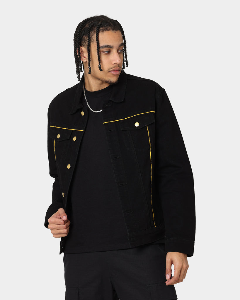 Last Kings Piping Denim Jacket Black Denim | Culture Kings