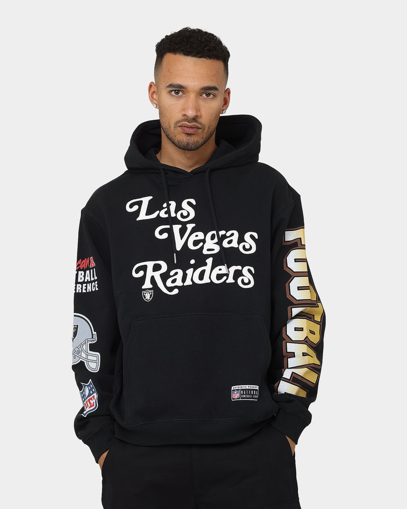 Majestic Athletic Las Vegas Raiders Puff Print Patch Hoodie Faded Blac ...