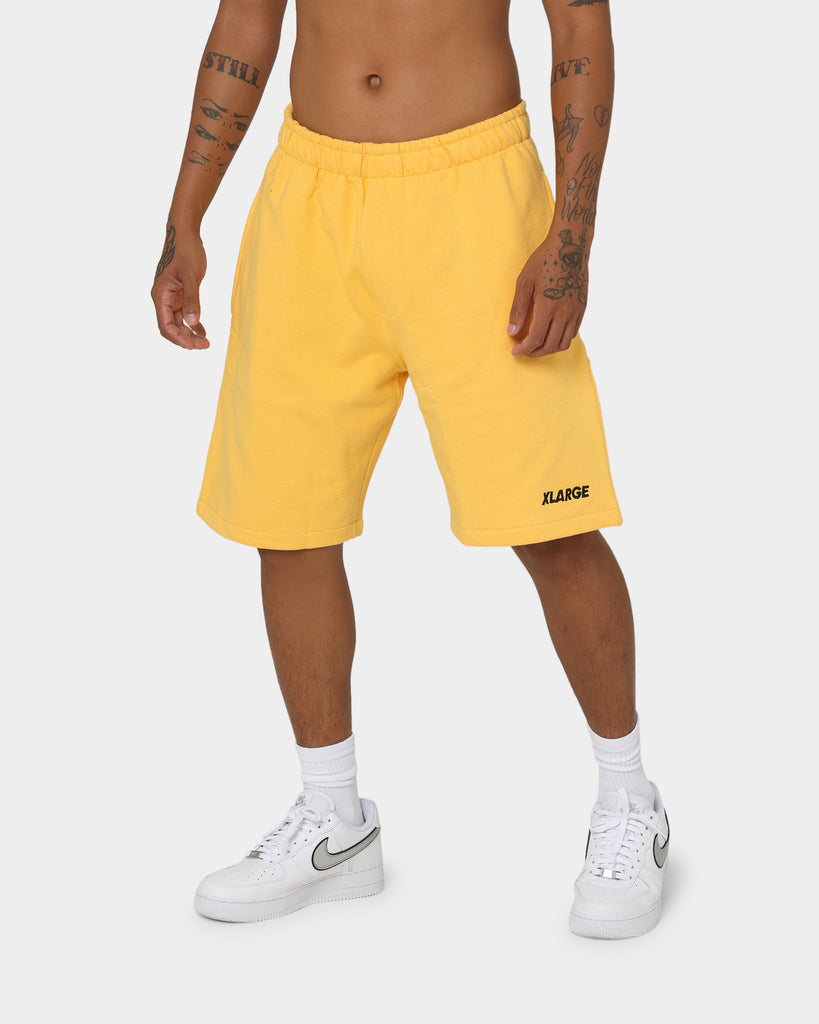 XLARGE Text Sweat Shorts Yellow | Culture Kings