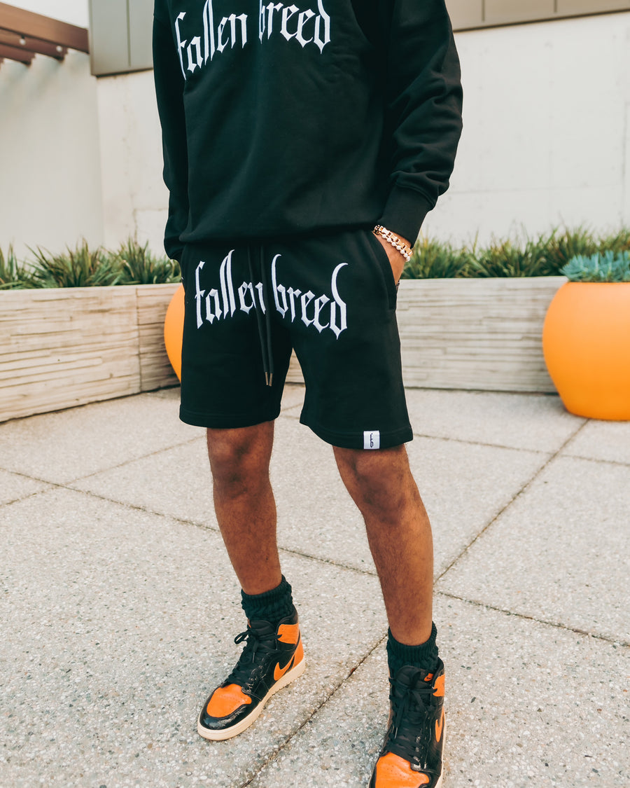 Fallen Breed Logo Sweat Shorts Black | Culture Kings