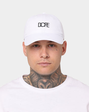 Dope Men's Logo Strapback Cap White/Black | Culture Kings